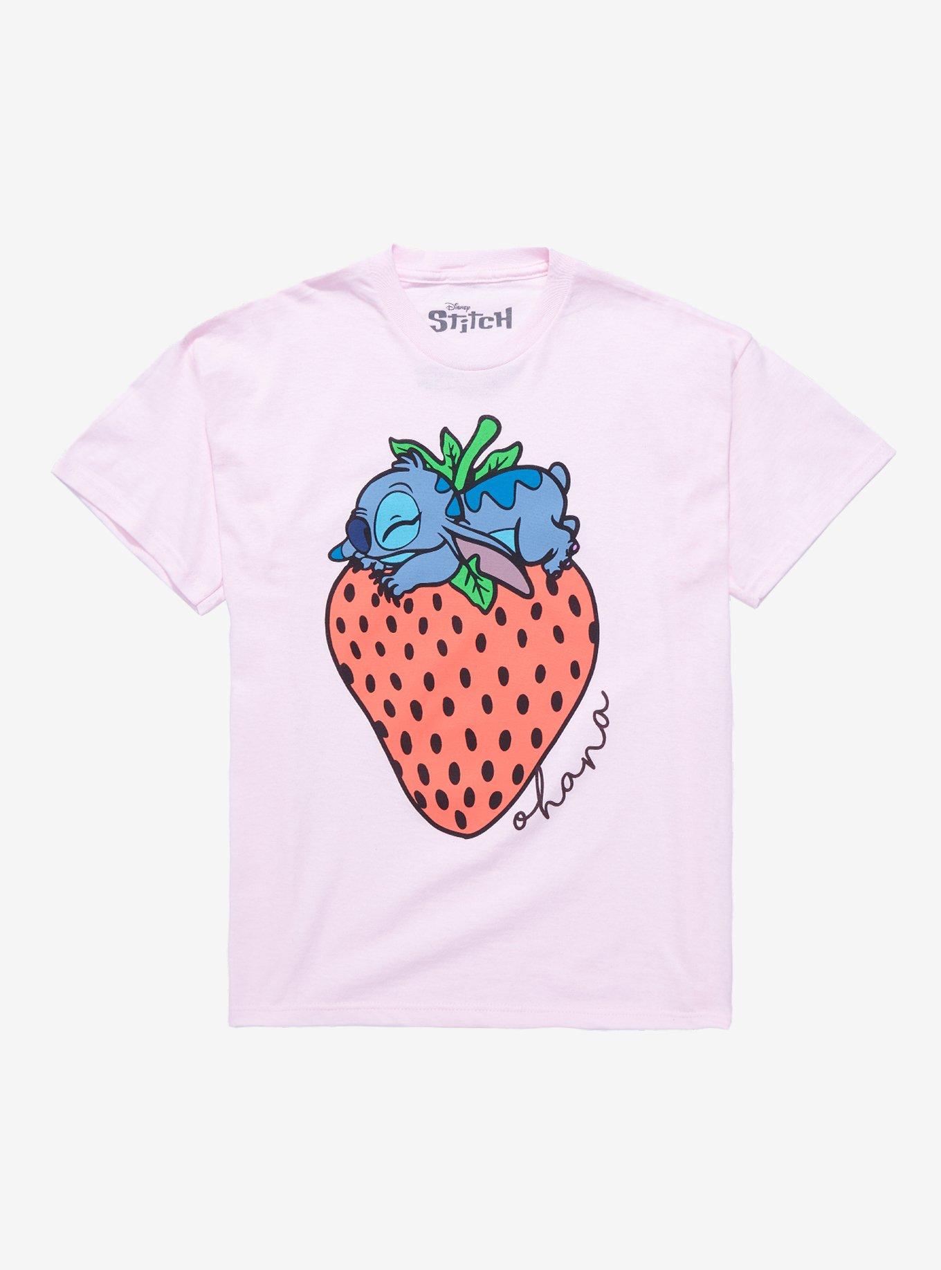 Disney Stitch Strawberry Ohana Boyfriend Fit Girls T-Shirt | Hot Topic