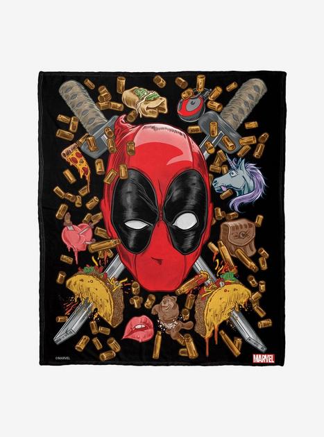 Marvel Deadpool Everything Deadpool Throw Blanket | BoxLunch