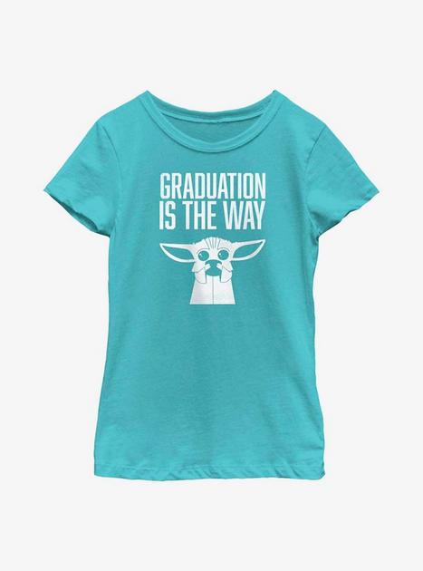 Star Wars The Mandalorian Grogu Graduation Youth Girls T-Shirt - BLUE ...