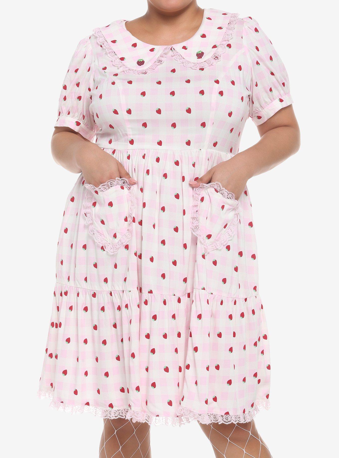Strawberry Gingham Collar Dress Plus Size Hot Topic