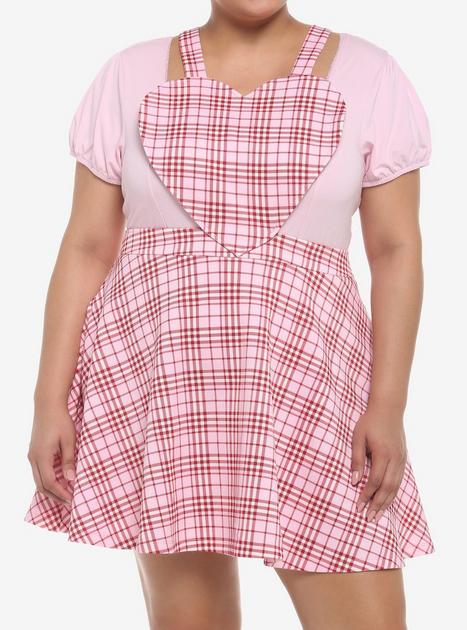 Pink And Red Plaid Heart Skirtall Plus Size Hot Topic