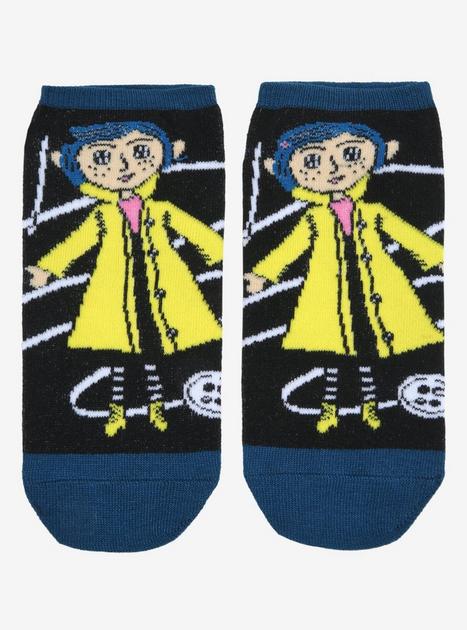 Coraline Doll Thread No-Show Socks | Hot Topic