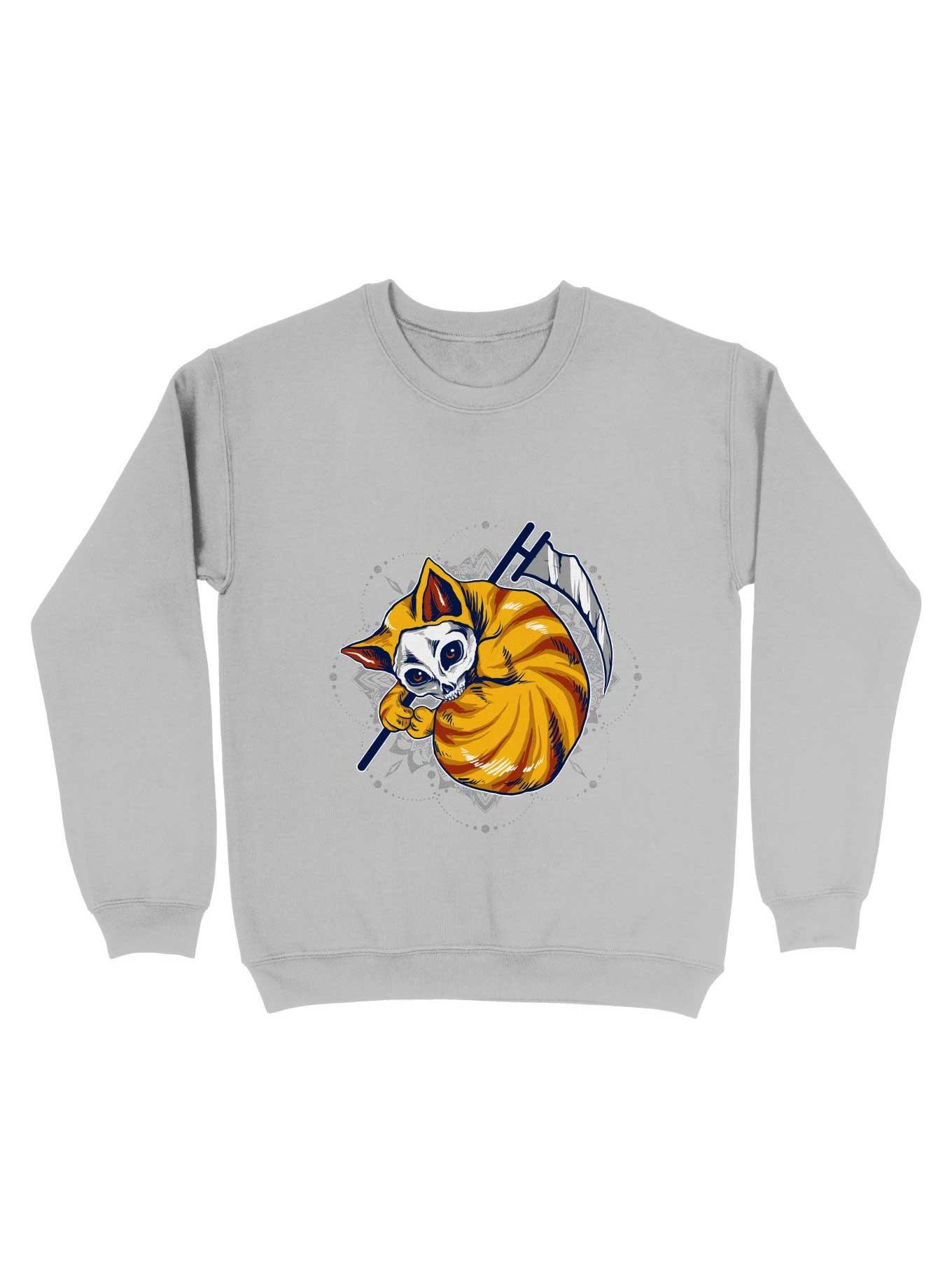 Orange Cat Sweatshirt - GREY | Hot Topic