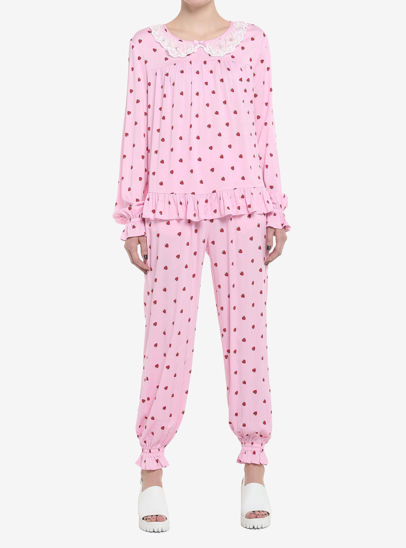 Strawberry Allover Print Girls Lounge Set Hot Topic