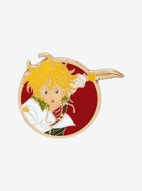 The Seven Deadly Sins Meliodas Circle Portrait Enamel Pin - BoxLunch ...