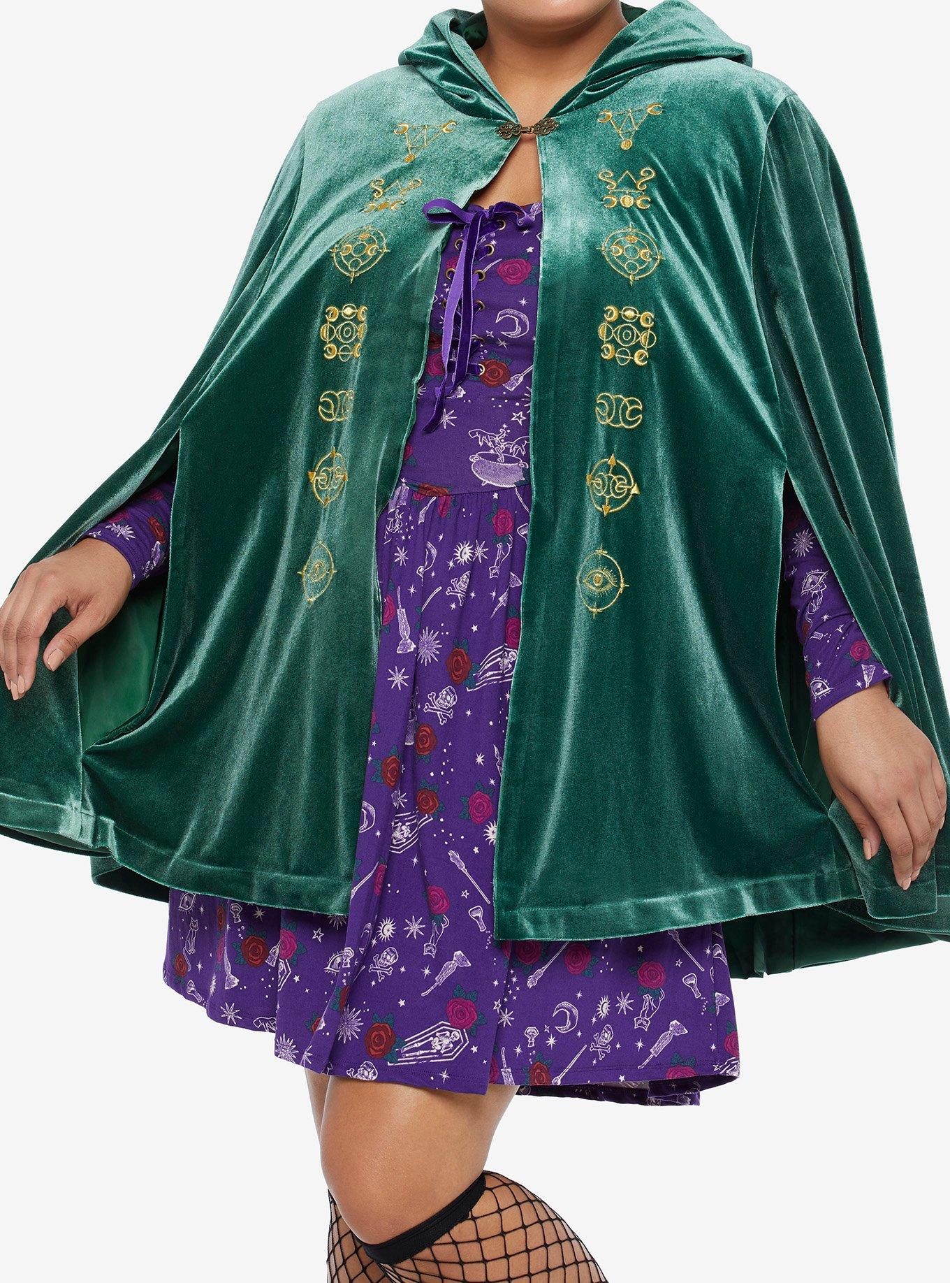 Her Universe Disney Hocus Pocus Winifred Velvet Hooded Cape Plus Size ...