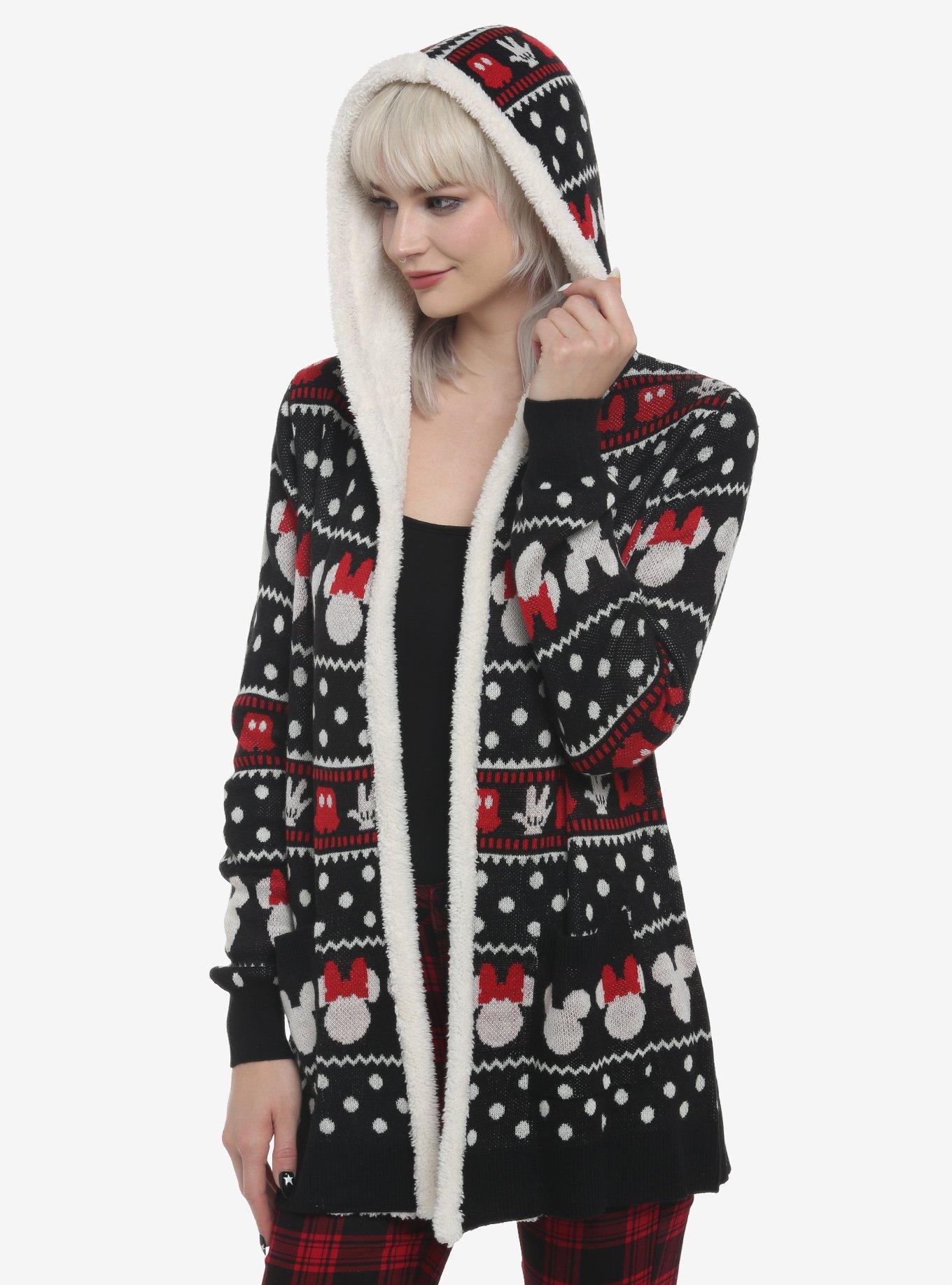 Disney Mickey Mouse & Minnie Mouse Sherpa Girls Open Cardigan | Hot Topic