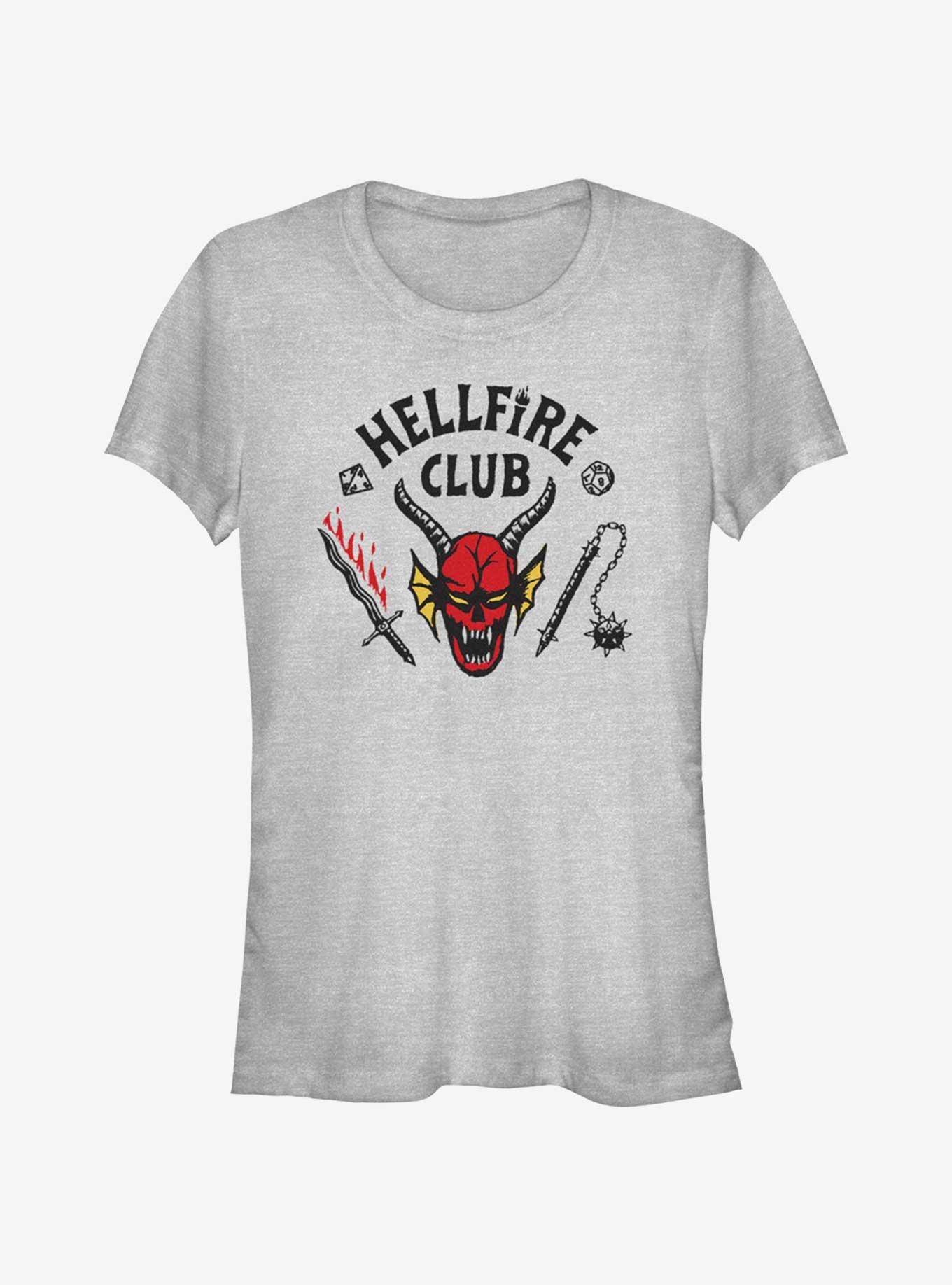Stranger Things Hellfire Club Logo Girls T-Shirt - GREY | Hot Topic
