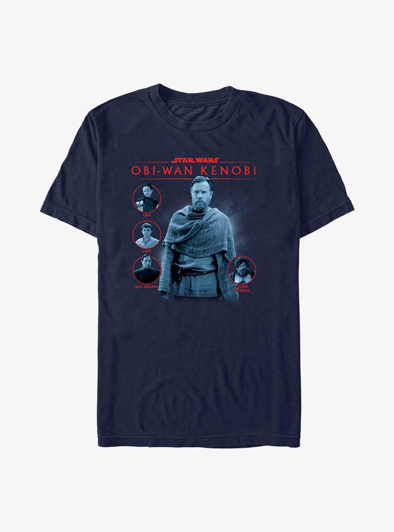 Star Wars Obi-Wan Kenobi Character Circles T-Shirt - BLUE | BoxLunch