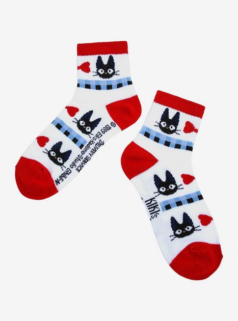 Studio Ghibli Kiki's Delivery Service Jiji & Bow Crew Socks - BoxLunch ...