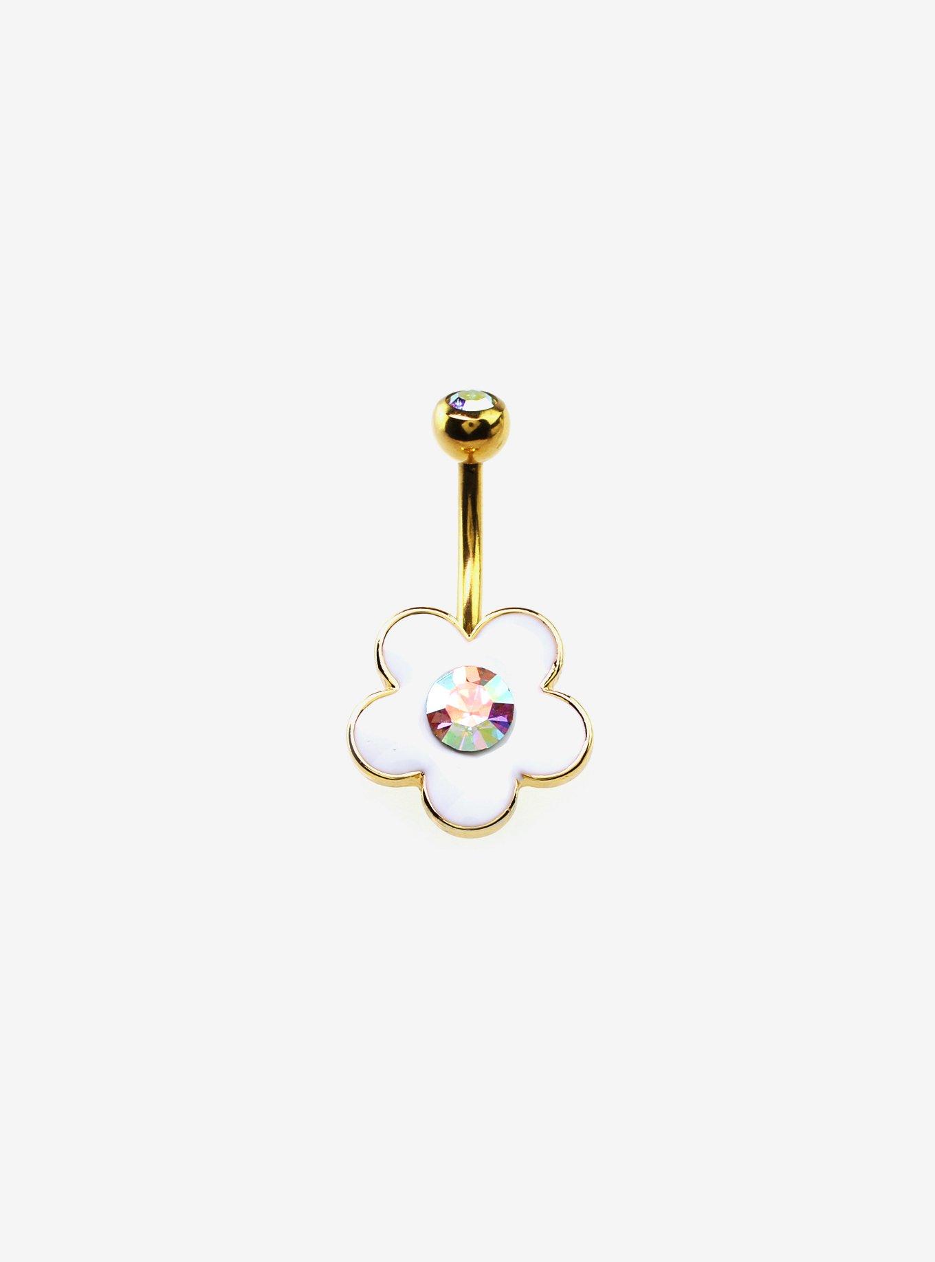 14G Steel Flower Navel Barbell | Hot Topic