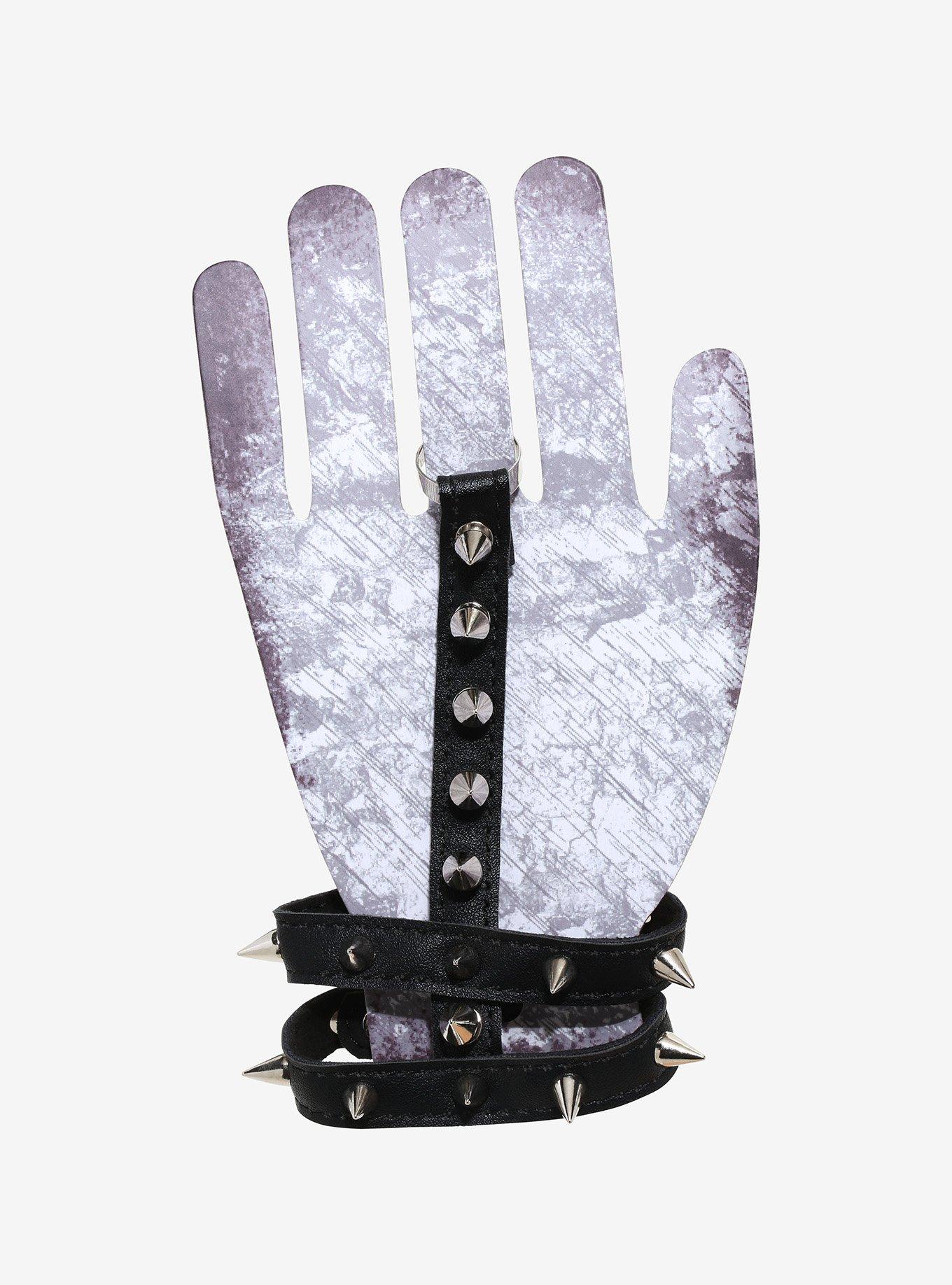 Faux Leather Spike Hand Ring Bracelet | Hot Topic