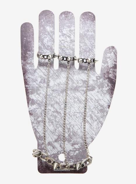 Spiked 3-Finger Hand Ring Bracelet | Hot Topic