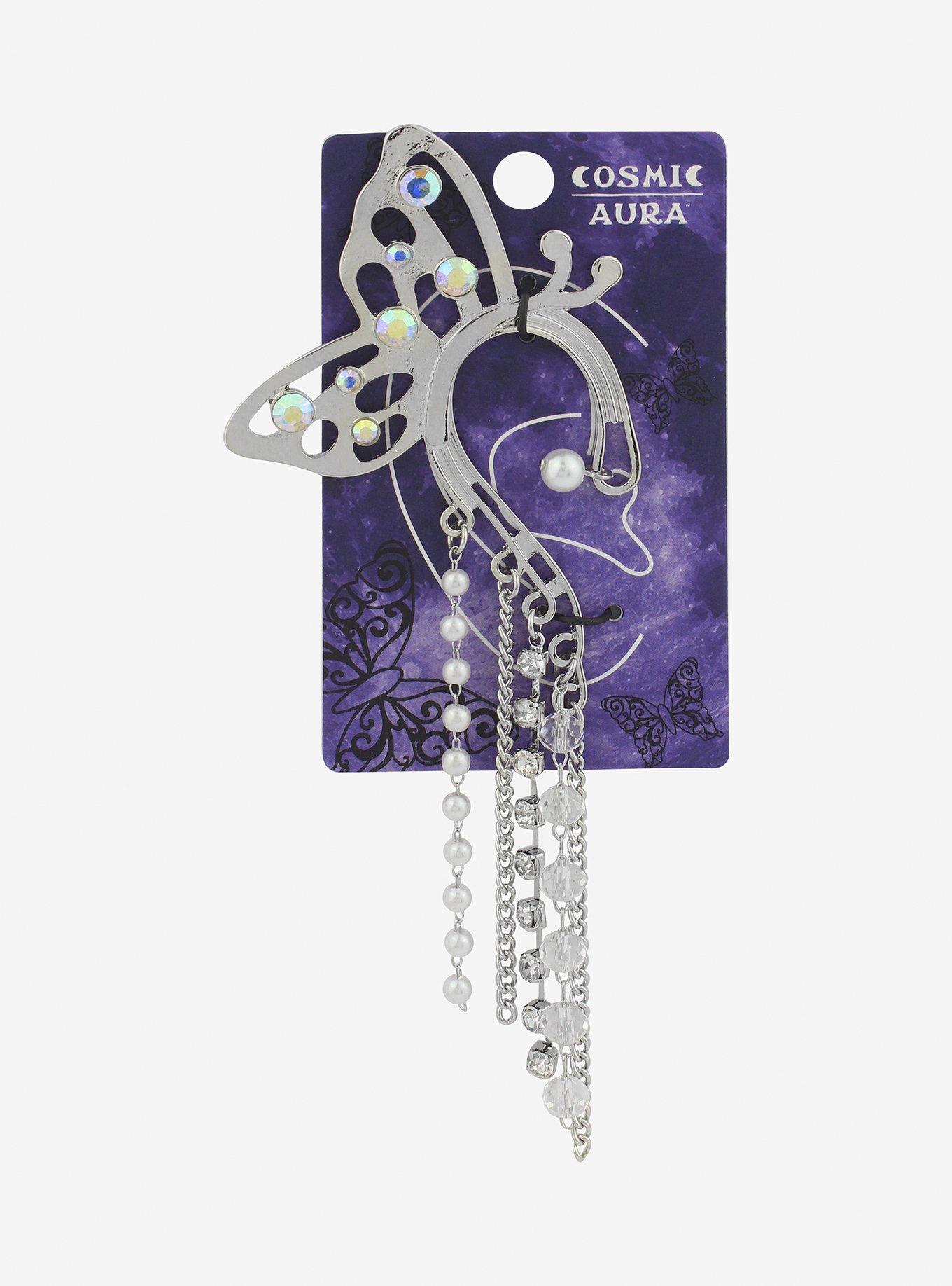 Bling Butterfly Bead Chain Ear Cuff | Hot Topic