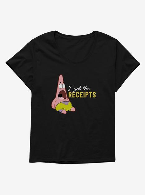 SpongeBob SquarePants Patrick I Got The Receipts Girls T-Shirt Plus ...