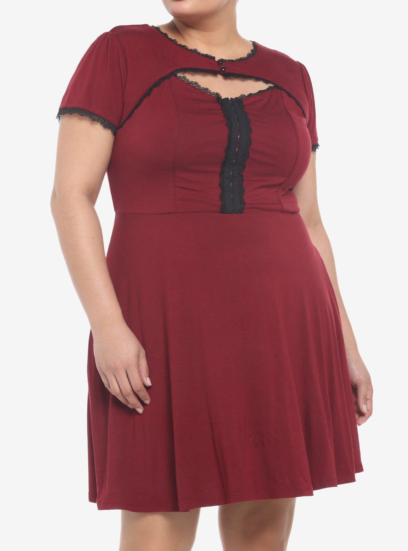 Cabernet Cutout Lace Dress Plus Size Hot Topic
