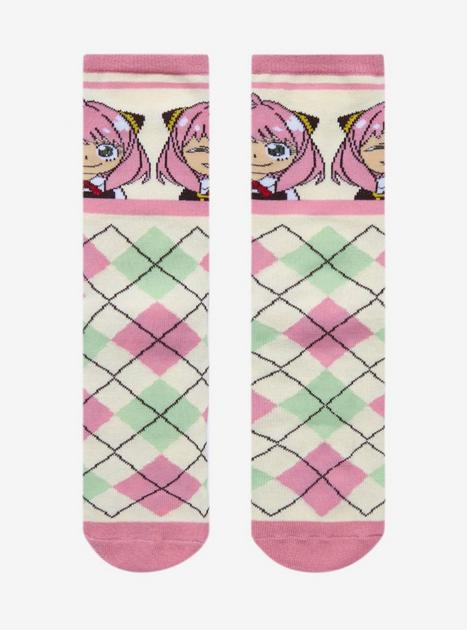 Spy X Family Anya Argyle Crew Socks | Hot Topic