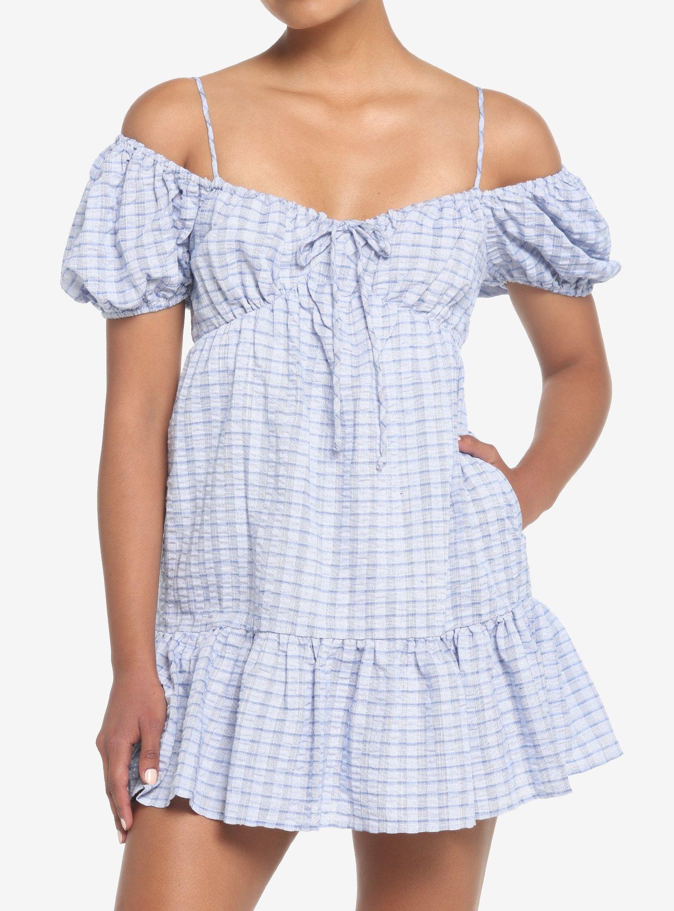 Blue Gingham Smocked Dress | Hot Topic