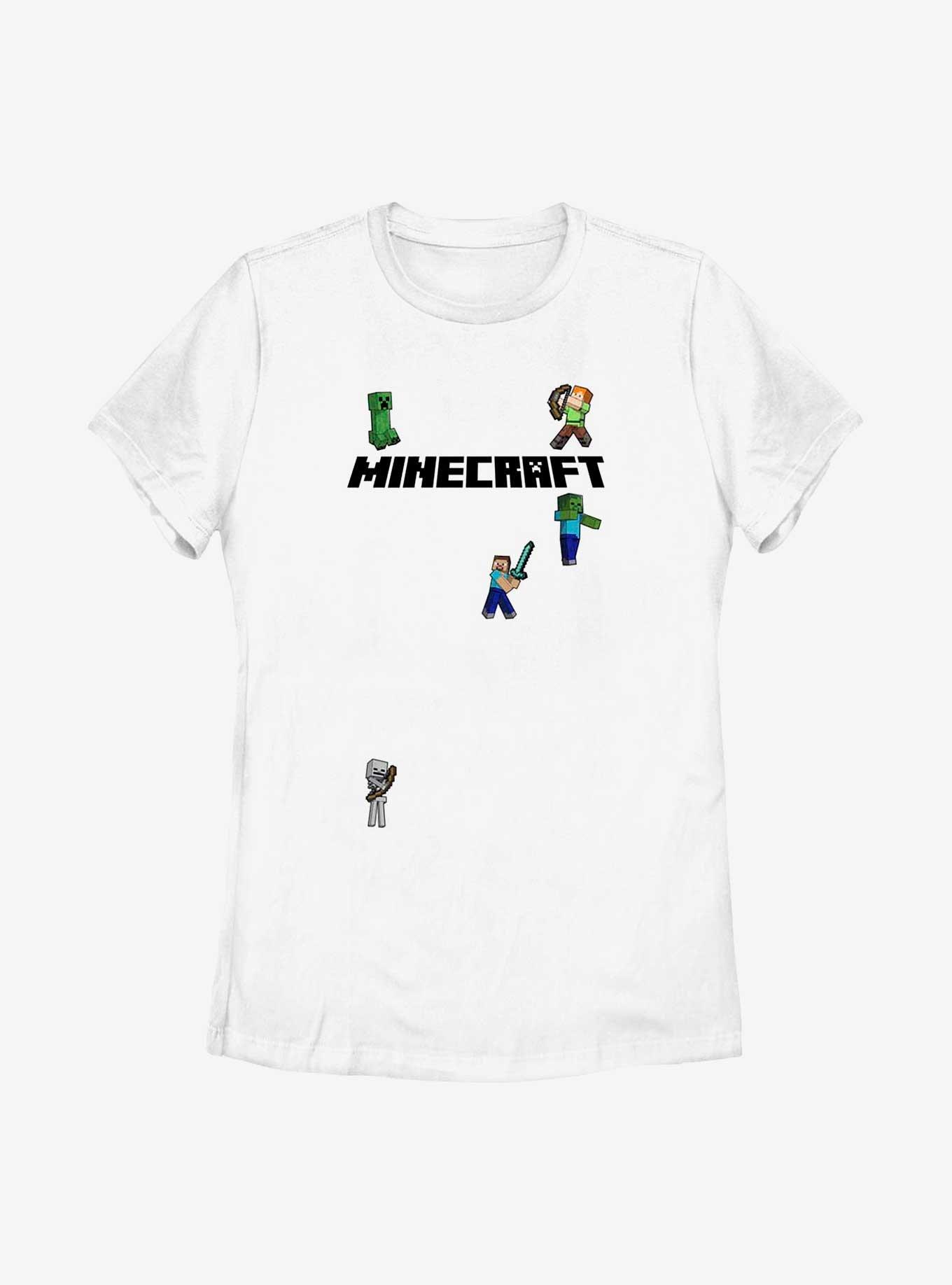Minecraft Logo Sprites Overworld Womens T-Shirt - WHITE | BoxLunch