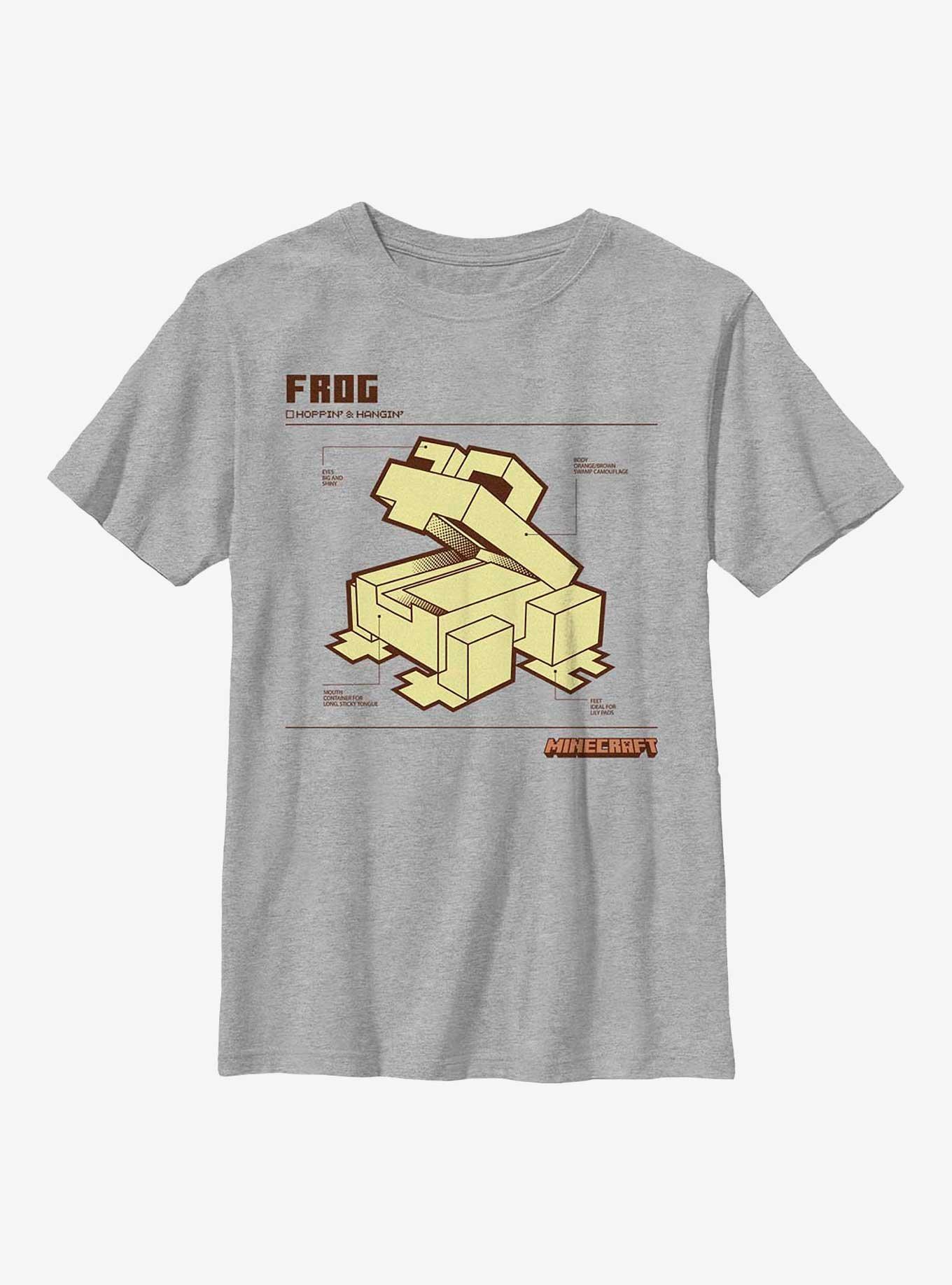 Minecraft Frog Schematic Youth T-Shirt - GREY | BoxLunch
