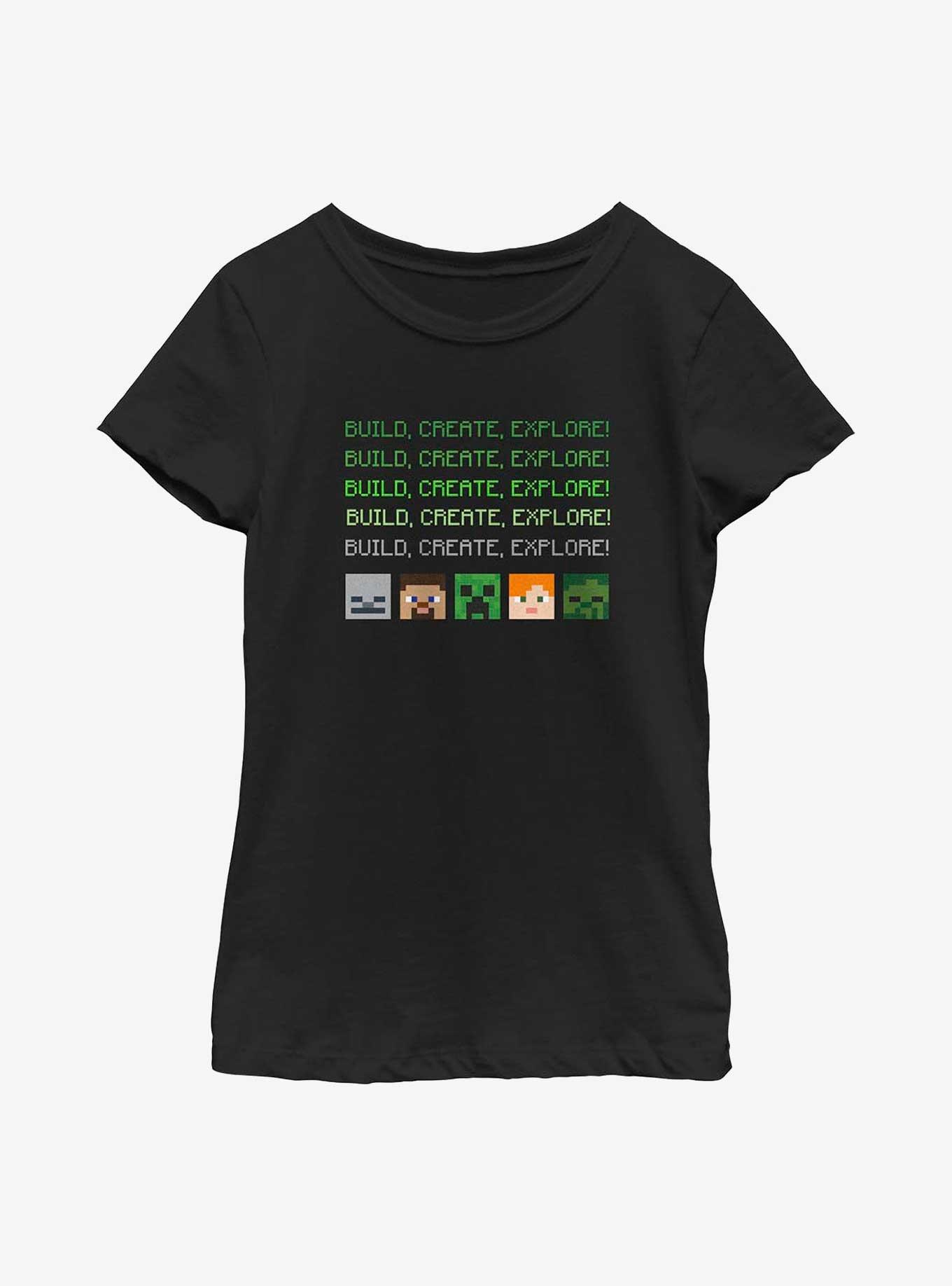 Minecraft Just One More Block Youth Girls T-Shirt - BLACK | BoxLunch