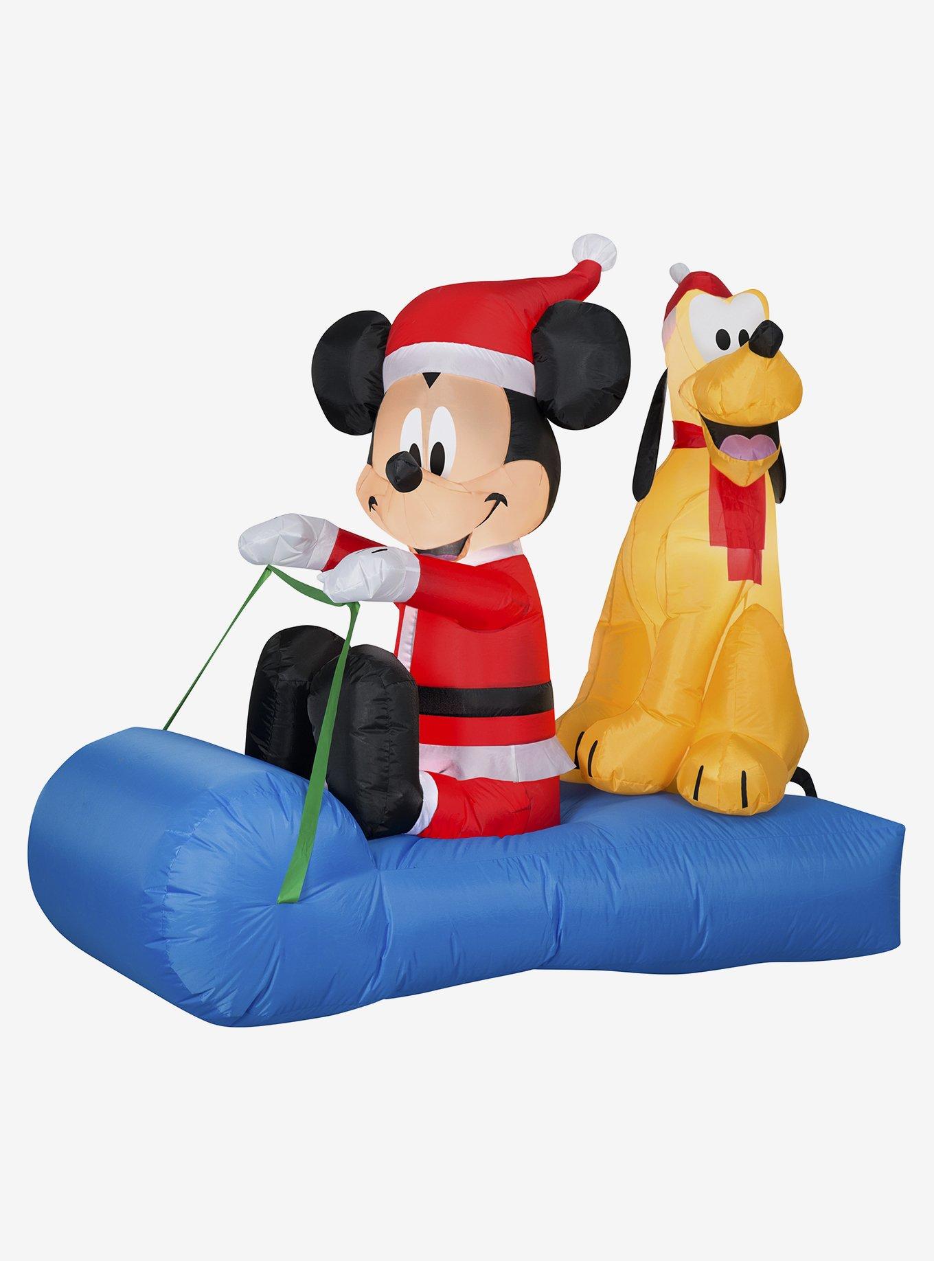 Disney Mickey Mouse And Pluto Sledding Scene Airblown | Hot Topic