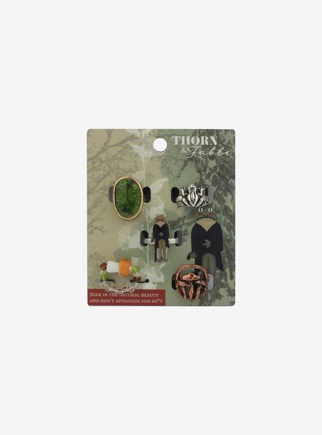 Frog Man & Mushrooms Ring Set | Hot Topic