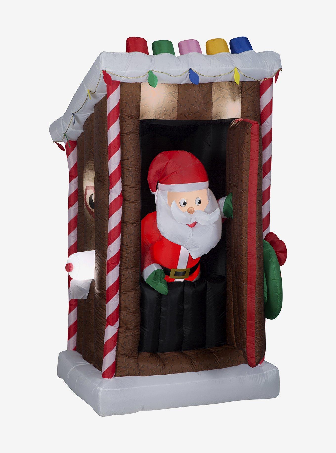 Animated Airblown Santa's Outhouse | BoxLunch