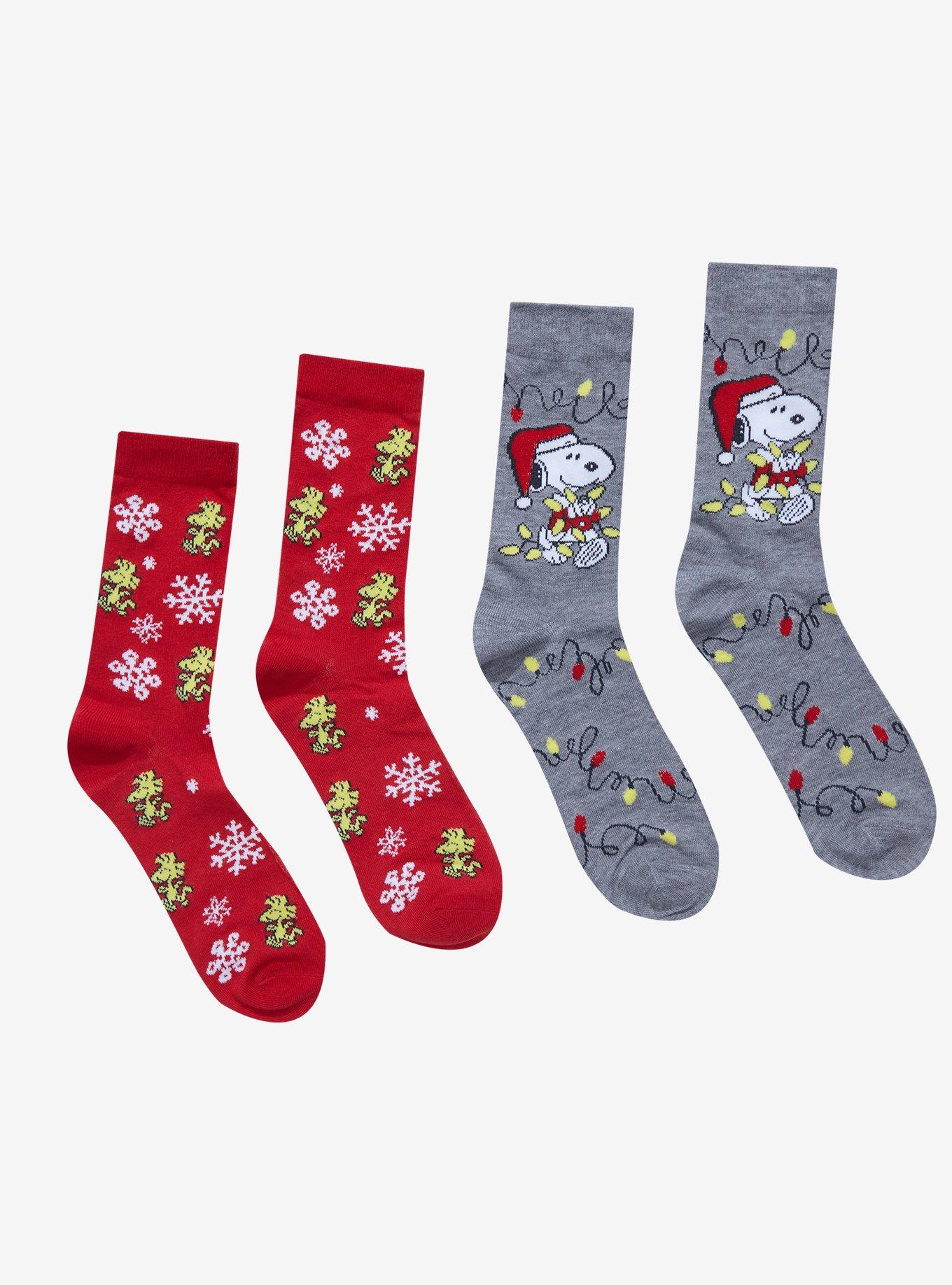 Peanuts Holiday Snoopy & Woodstock Crew Socks 2 Pair | Her Universe