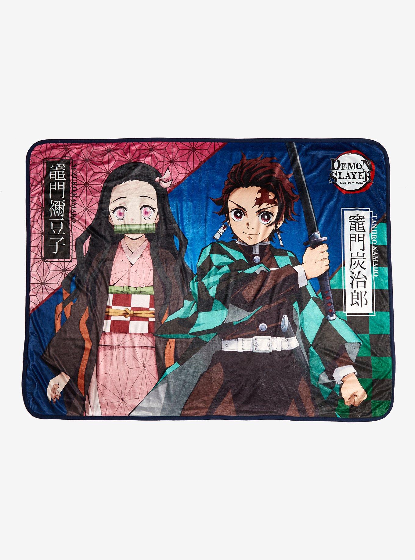 Demon Slayer: Kimetsu no Yaiba Nezuko & Tanjiro Pattern Panel Throw ...