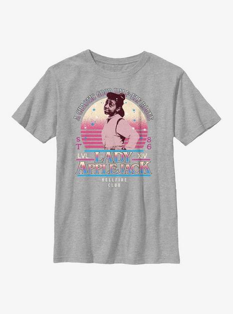 Stranger Things Lady Applejack Hellfire Club Youth T-Shirt - GREY ...
