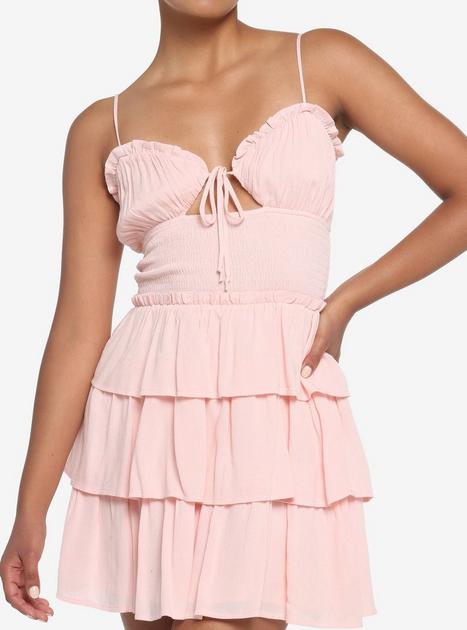 Blush Smocked Tiered Dress | Hot Topic