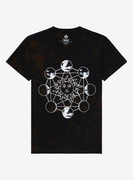 Moon Phases Celestial Bleach Wash Boyfriend Fit Girls T-Shirt | Hot Topic