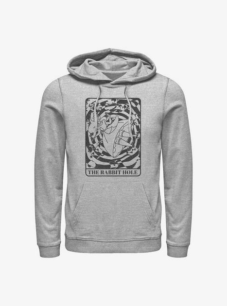 Disney Alice in Wonderland The Rabbit Hole Card Hoodie - GREY | Hot Topic