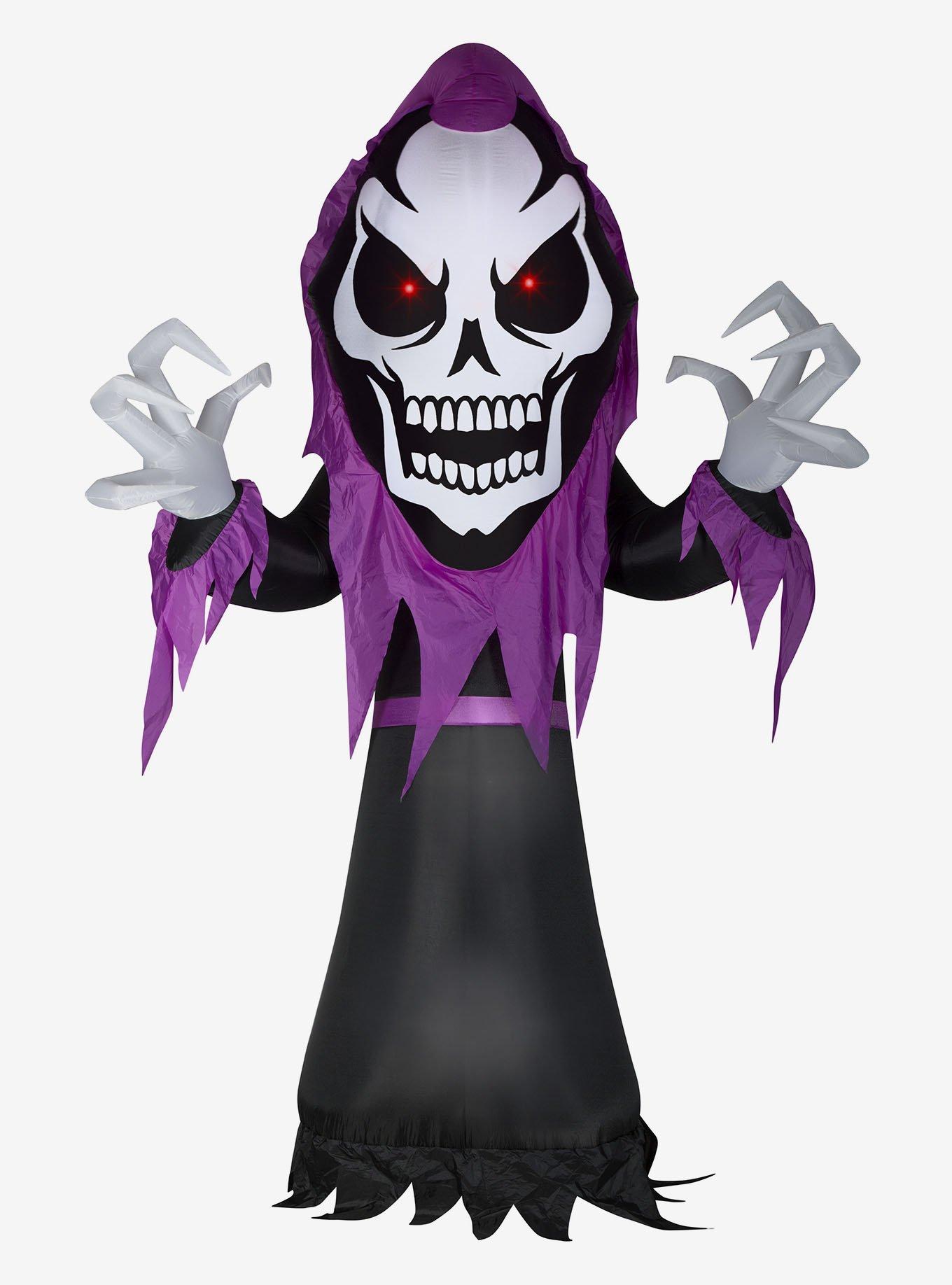 Skeleton Reaper Red Led Eyes Airblown | Hot Topic