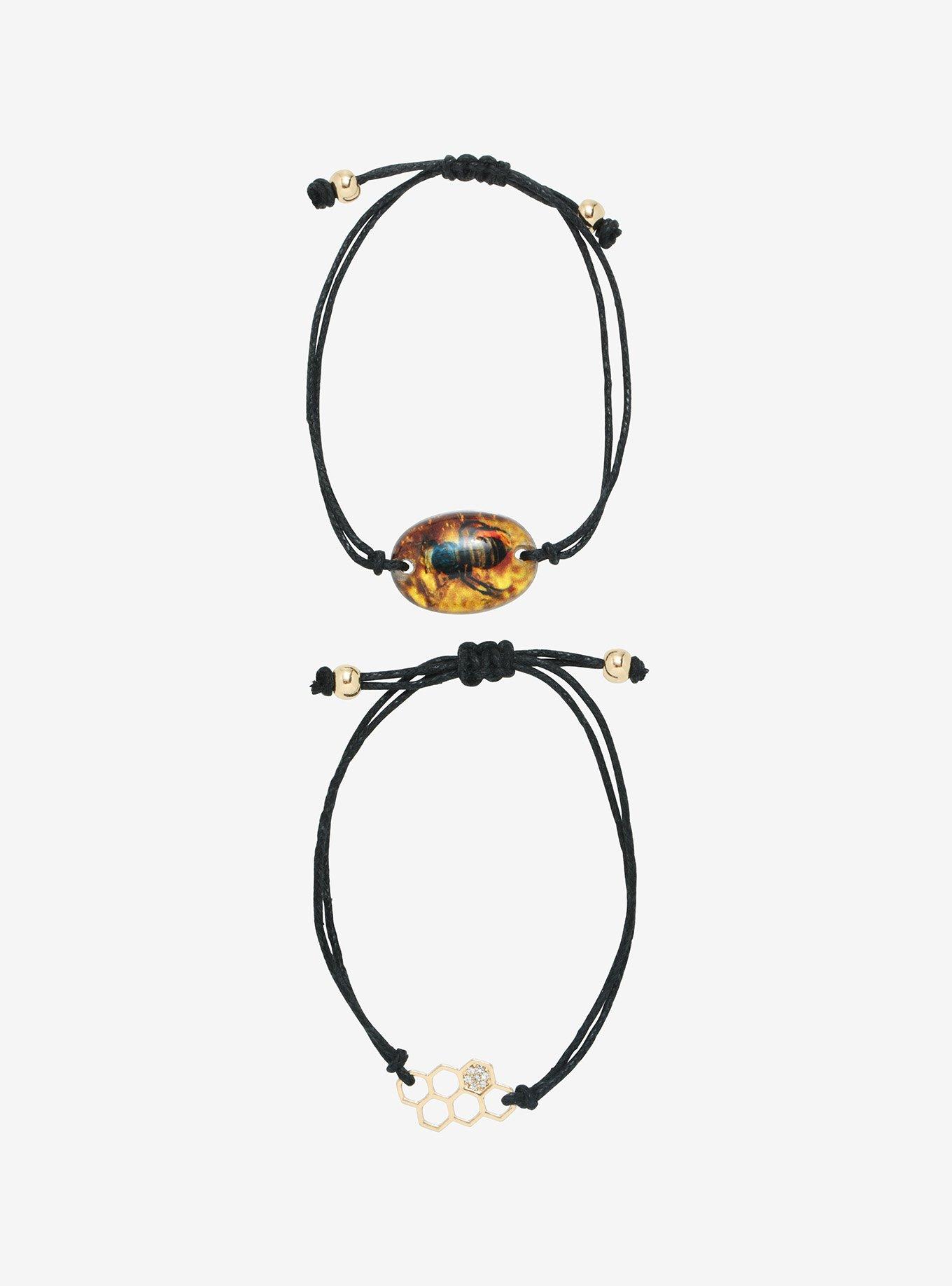 Honeycomb Bee Best Friend Cord Bracelet Set | Hot Topic