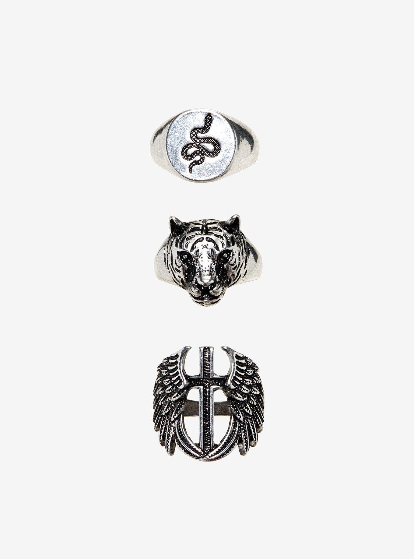 Tiger Wing Guys Ring Set | Hot Topic