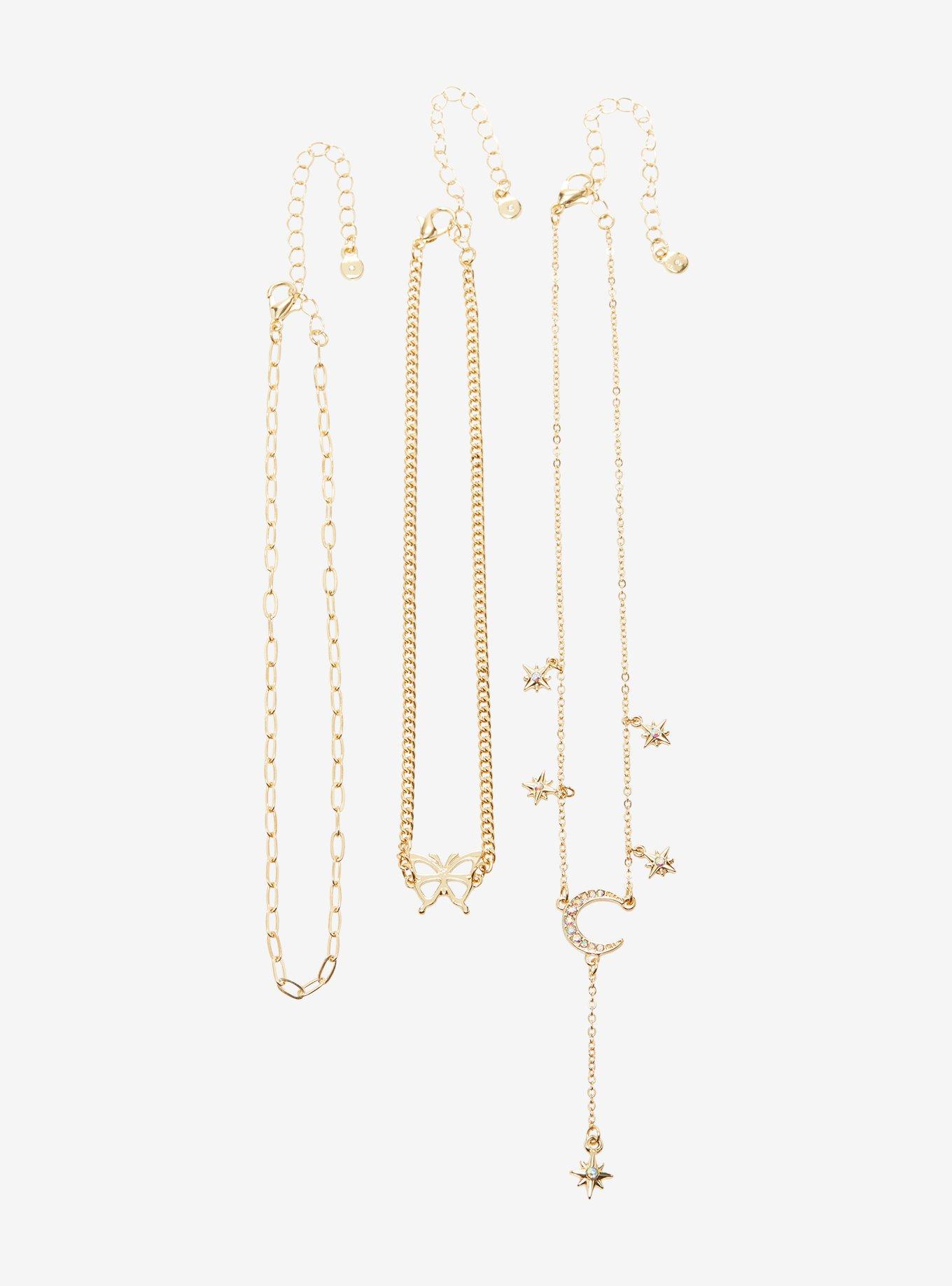 Moon Star Butterfly Necklace Set | Hot Topic