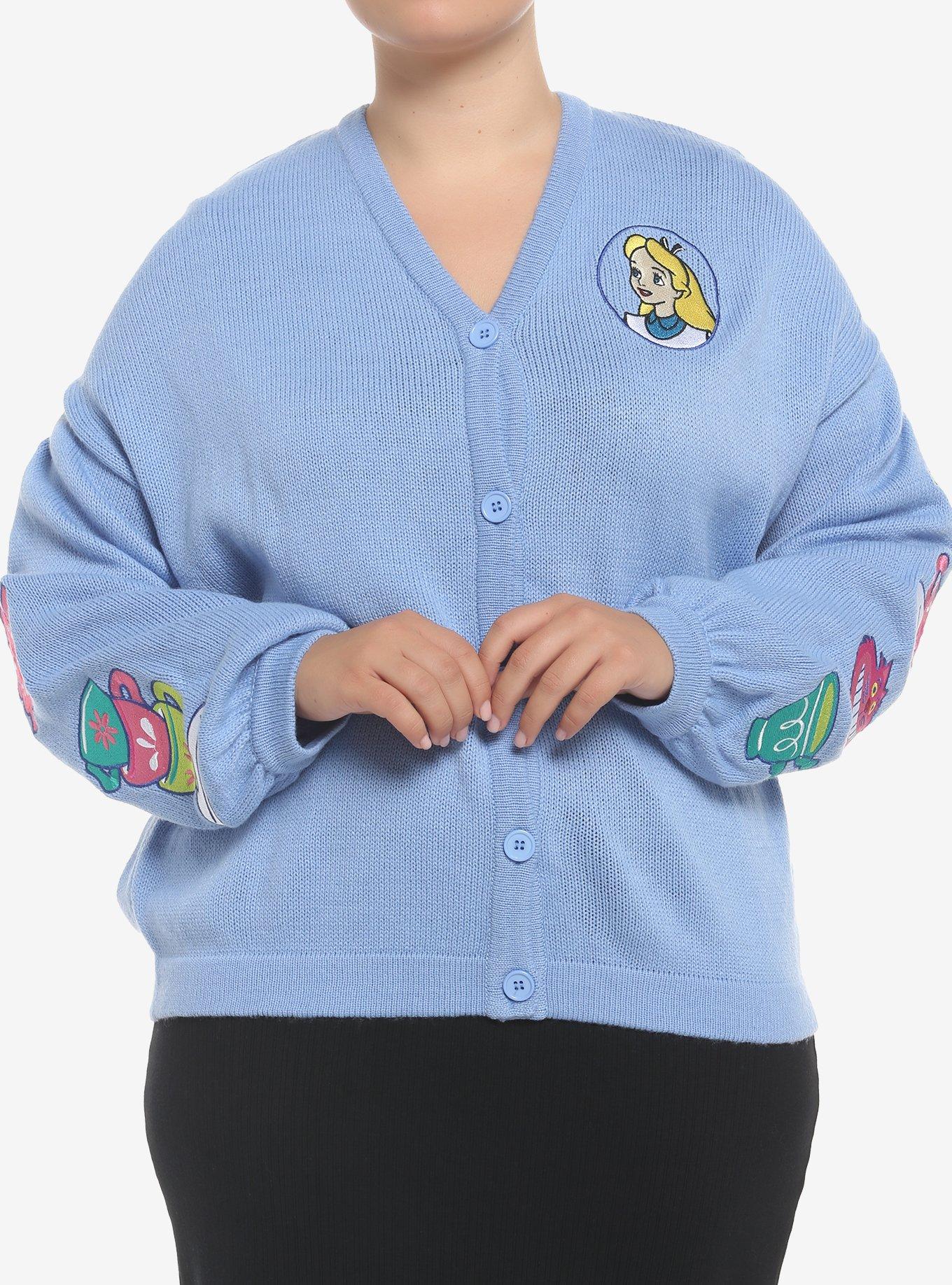 Disney Alice In Wonderland Embroidered Cardigan Plus Size | Her Universe