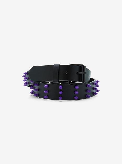 Black & Purple Spike Belt | Hot Topic