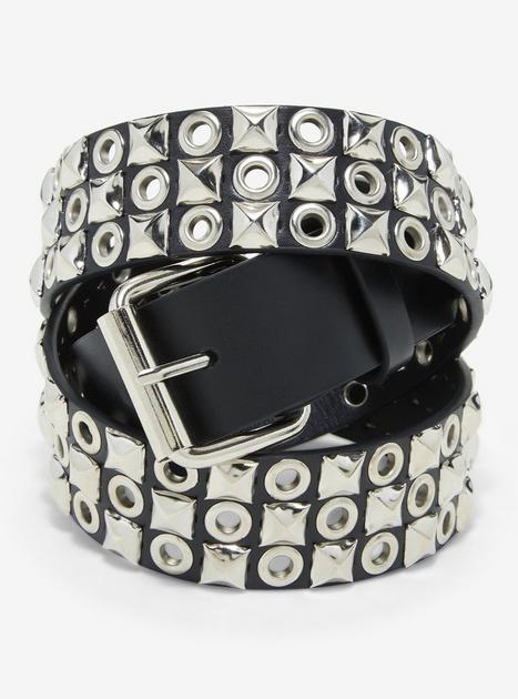 Black Pyramid Stud Grommet Belt | Hot Topic