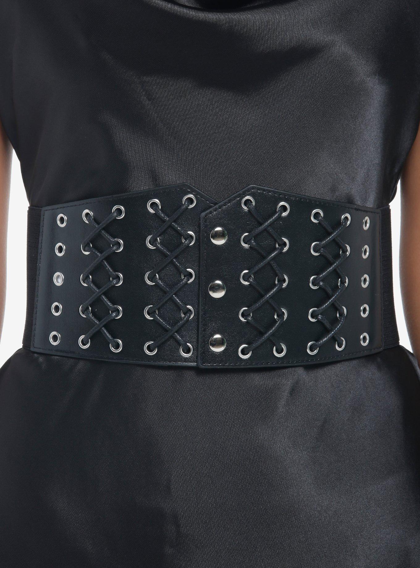 Black Grommet Lace Up Corset Hot Topic