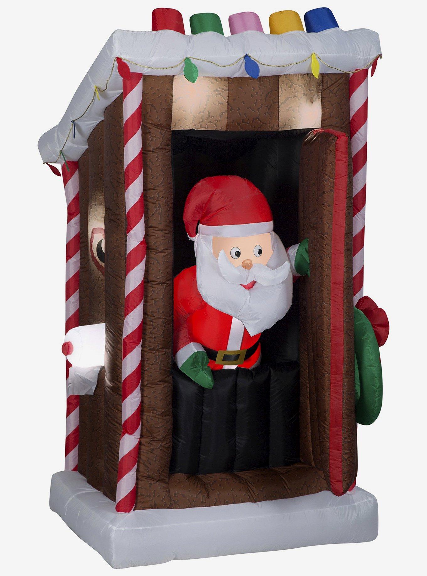 Christmas Santa's Outhouse 6-foot Airblown Inflatable | BoxLunch