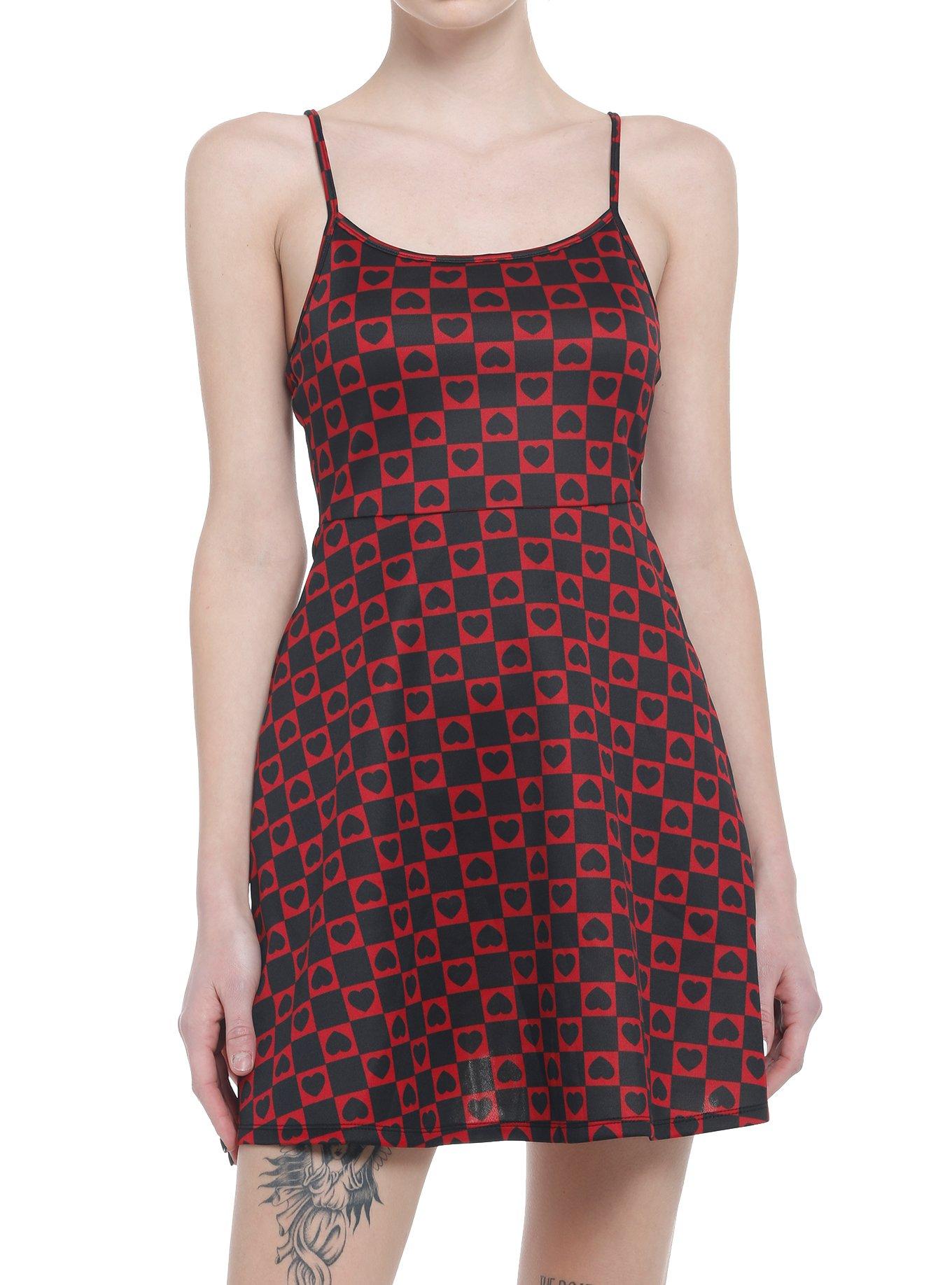 Hearts Checkered Strappy Mini Dress | Hot Topic