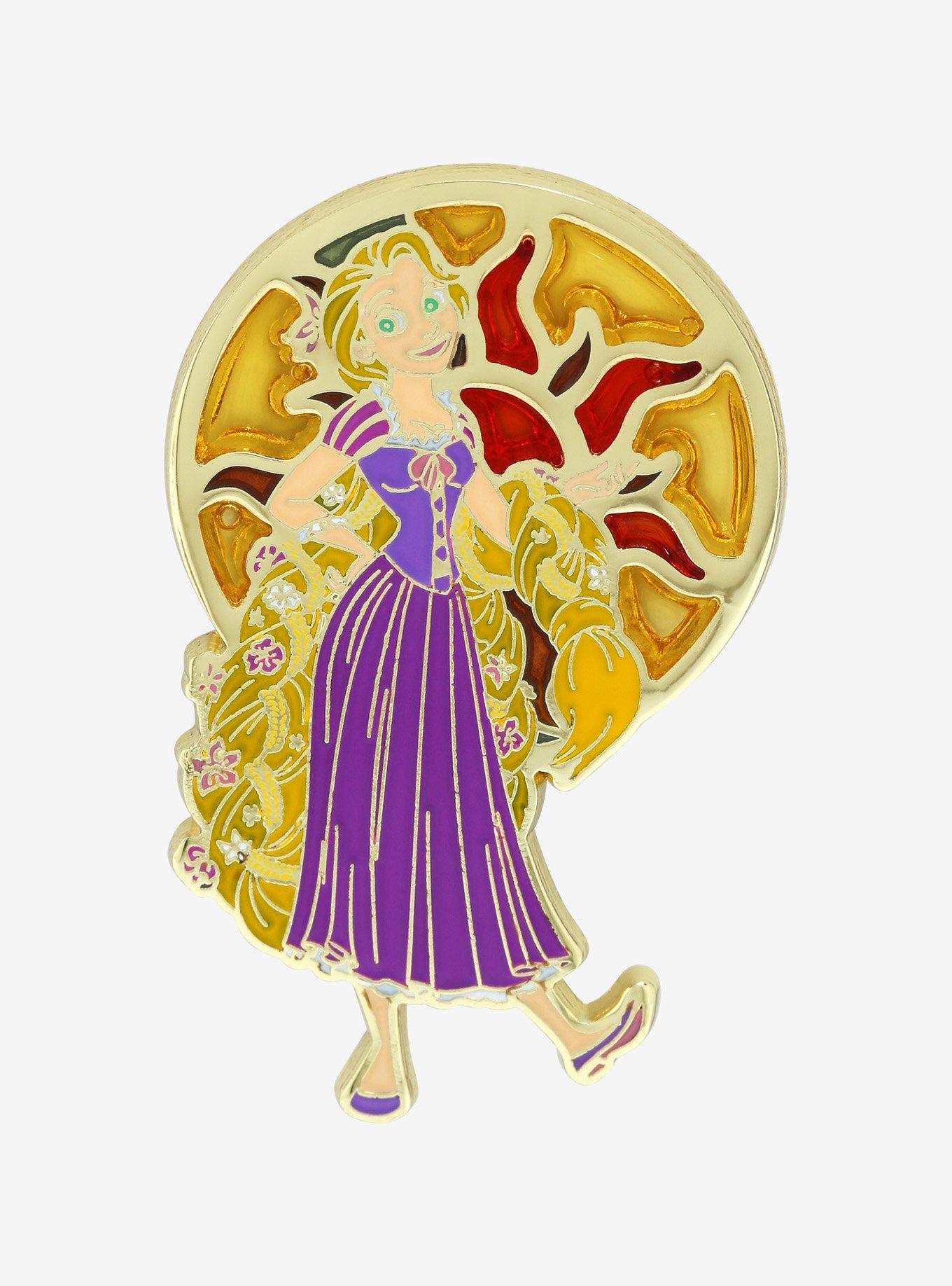 Disney Tangled Rapunzel Stained Glass Portrait Enamel Pin - BoxLunch ...