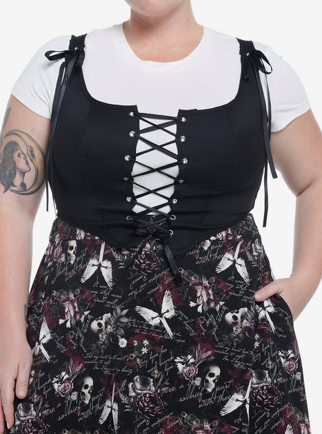 Black Lace-Up Corset Girls Tank Top Plus Size | Hot Topic