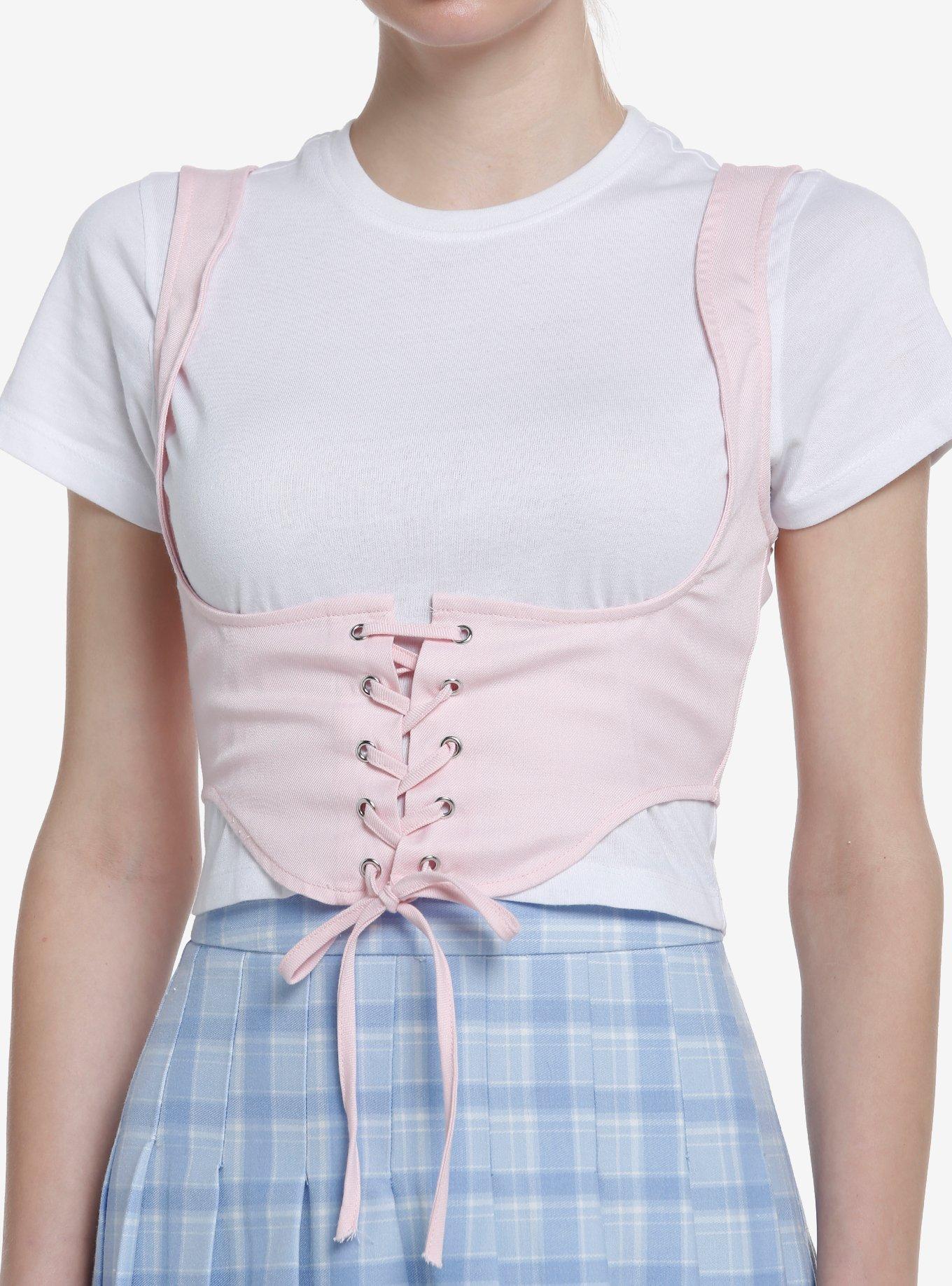 Sweet Society Pink Underbust Girls Corset Top Hot Topic