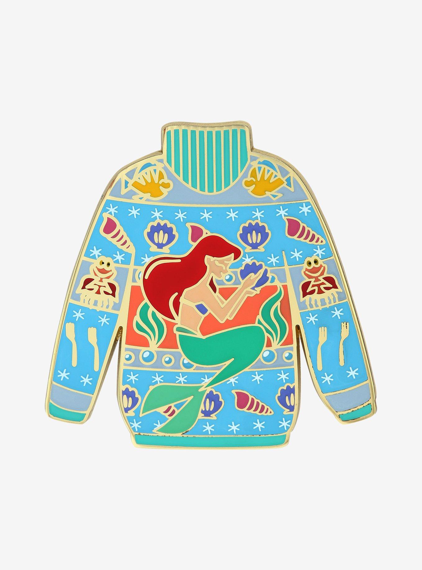 Disney The Little Mermaid Ariel Ugly Sweater Enamel Pin - BoxLunch ...