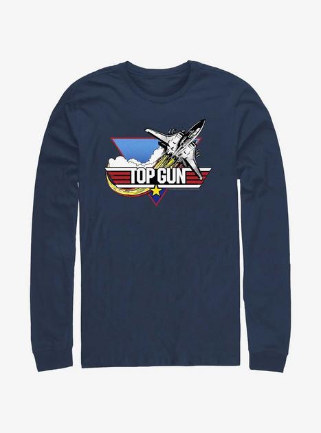 Top Gun Jet Logo Long Sleeve T-Shirt - BLUE | BoxLunch