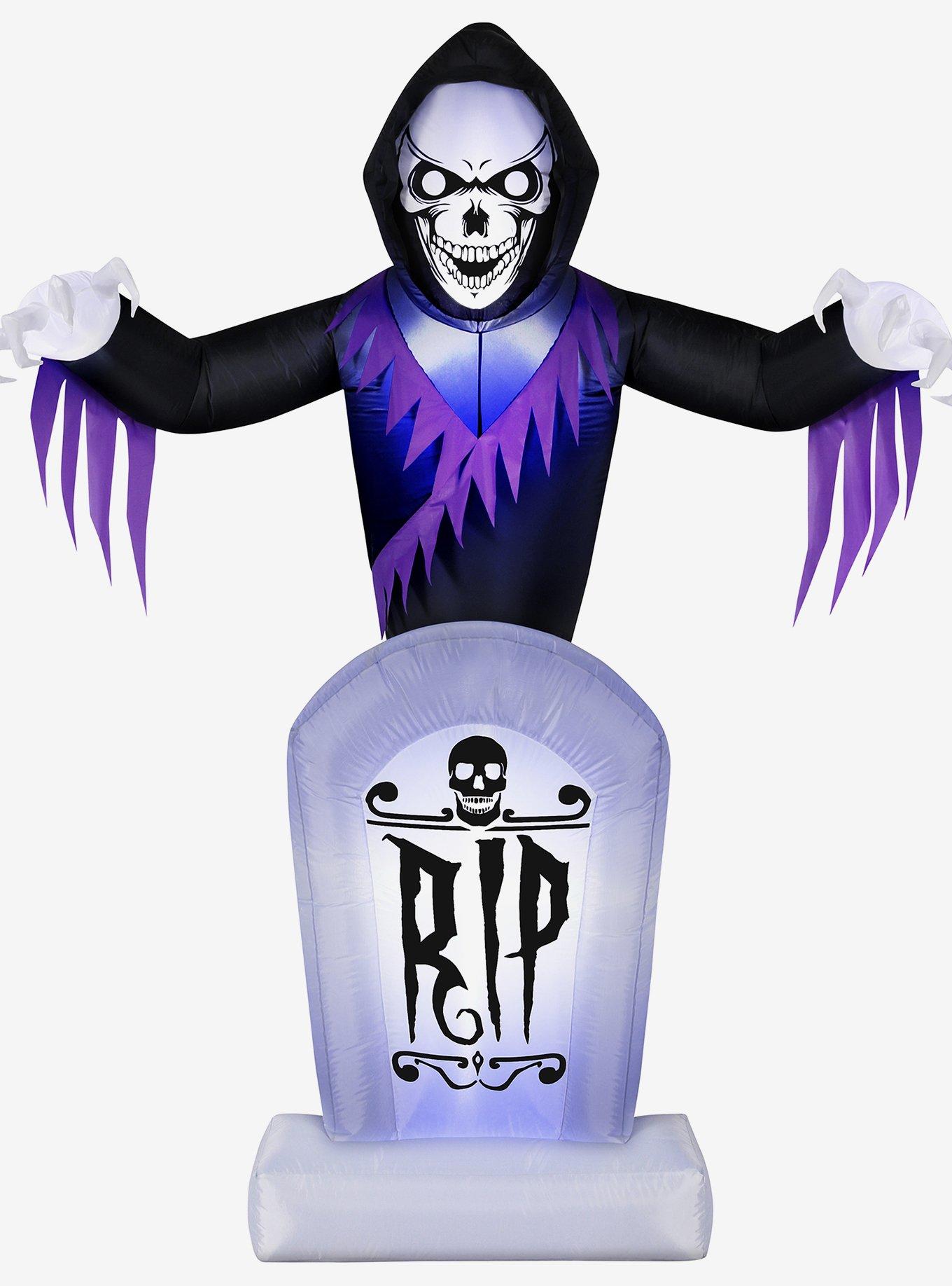 Animated Reaper Behind Tombstone 8-foot Inflatable Airblown | BoxLunch